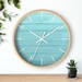 Shiplap Wall Clock Beach Wall Clock Blue Wall Clock Ocean Clock ...