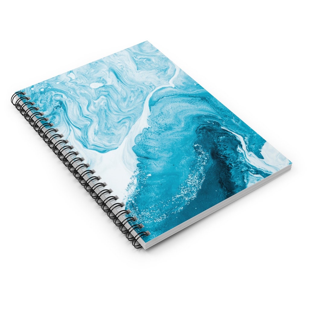 Ocean Wave Spiral Notebook Ruled Line Ocean Journal - Etsy