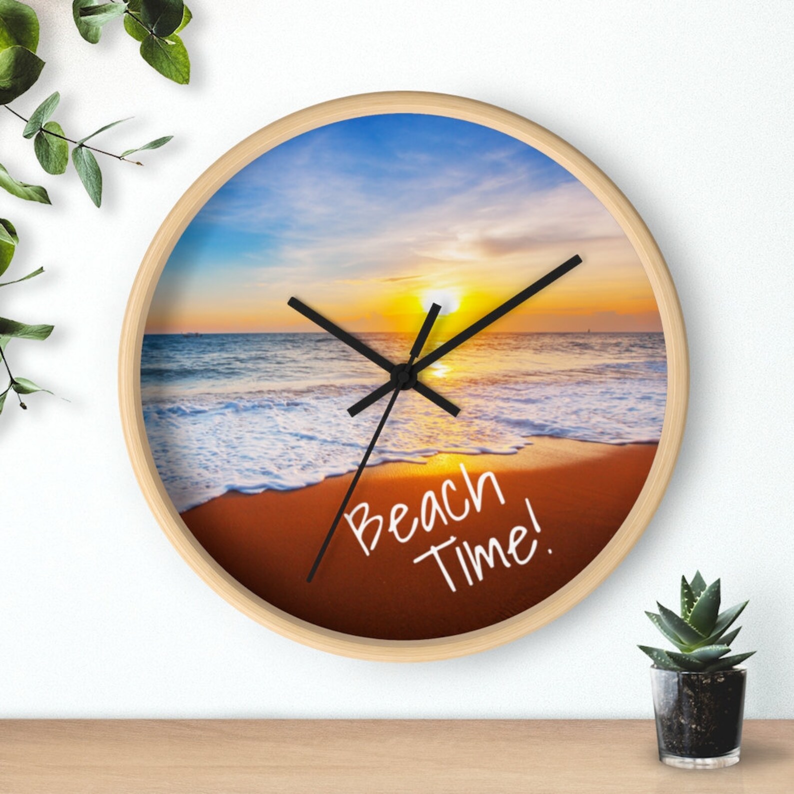 Beach time Wall clock On Beach time Beach clock Nautical | Etsy