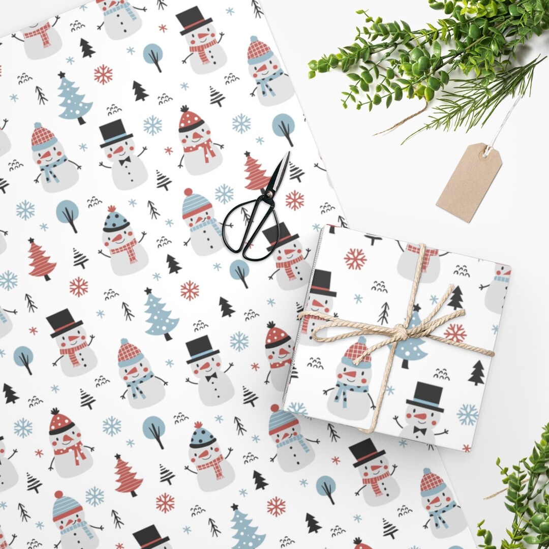 Snowman Christmas Wrapping Paper Christmas Wrapping Paper Snowflake ...