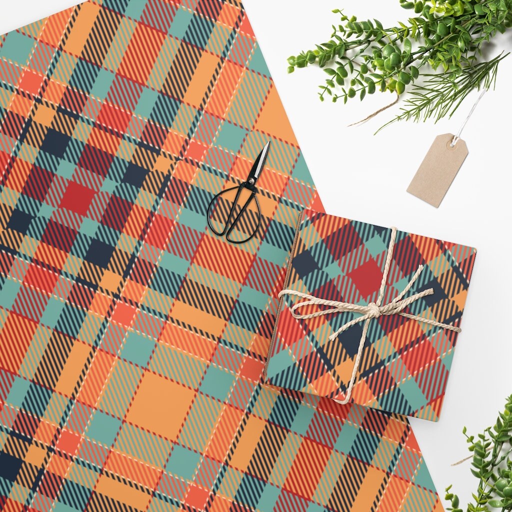 Fall wedding Wrapping Paper Manly wrapping paper plaid | Etsy