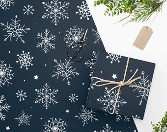 Snowflake Christmas Wrapping Paper Christmas Wrapping Paper - Etsy