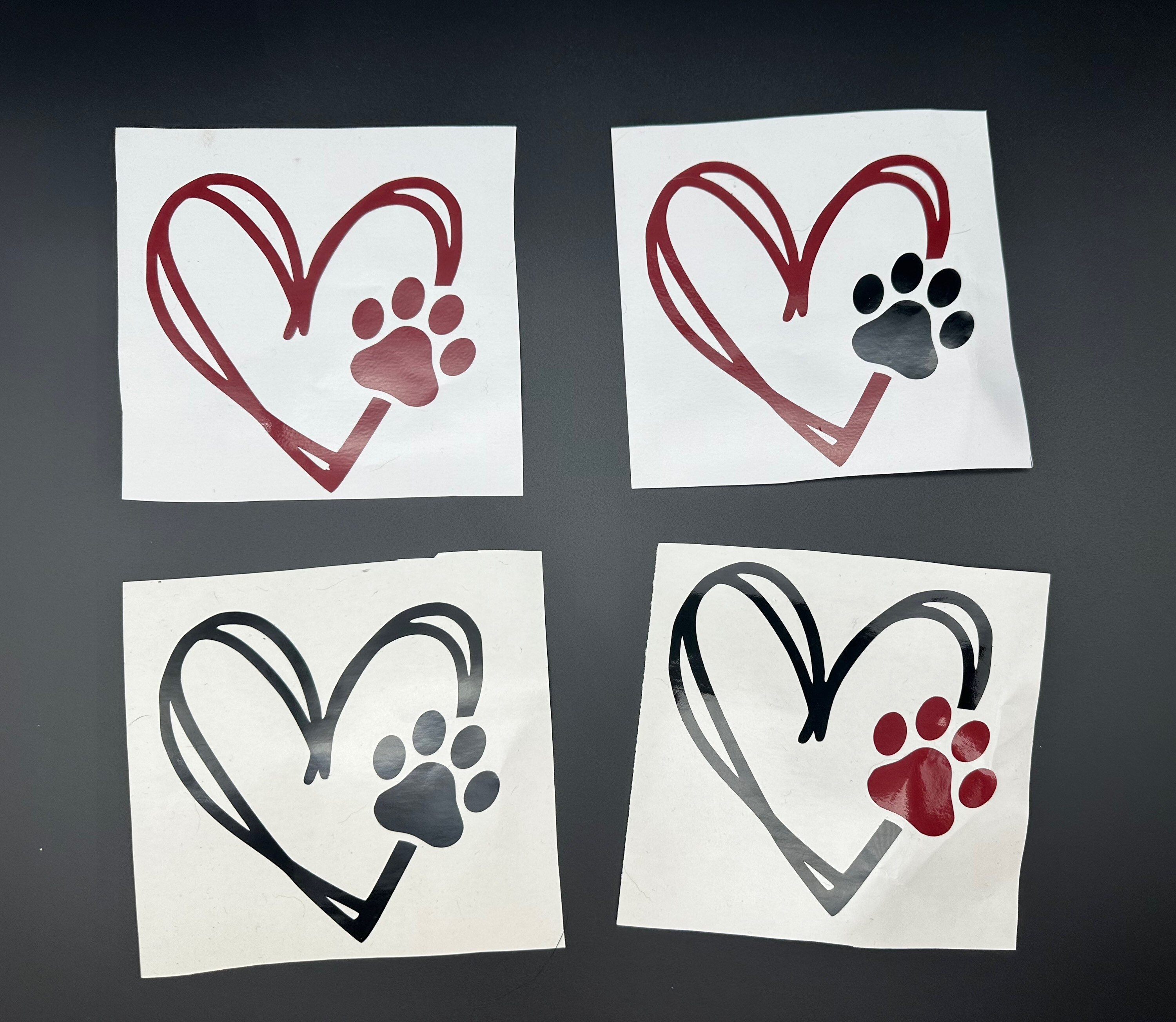 Paw Print Heart Vinyl Dog Sticker Decal Paw Print Sticker - Etsy