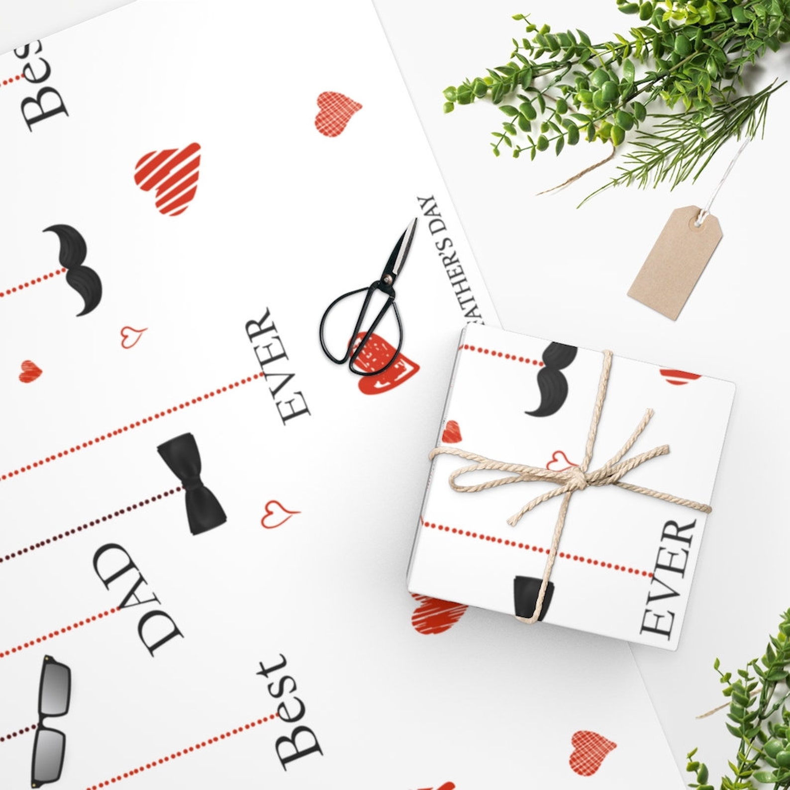 Father's Day Wrapping Paper Best Dad Ever Dad wrapping | Etsy