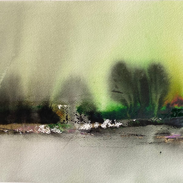 Abstract Watercolor Landscape - Etsy