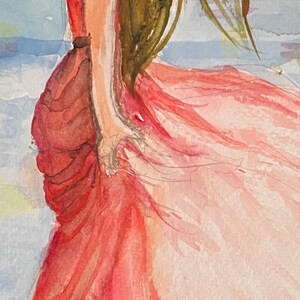 Girl by the Sea Watercolor Painting 9 X 12 Original - Etsy