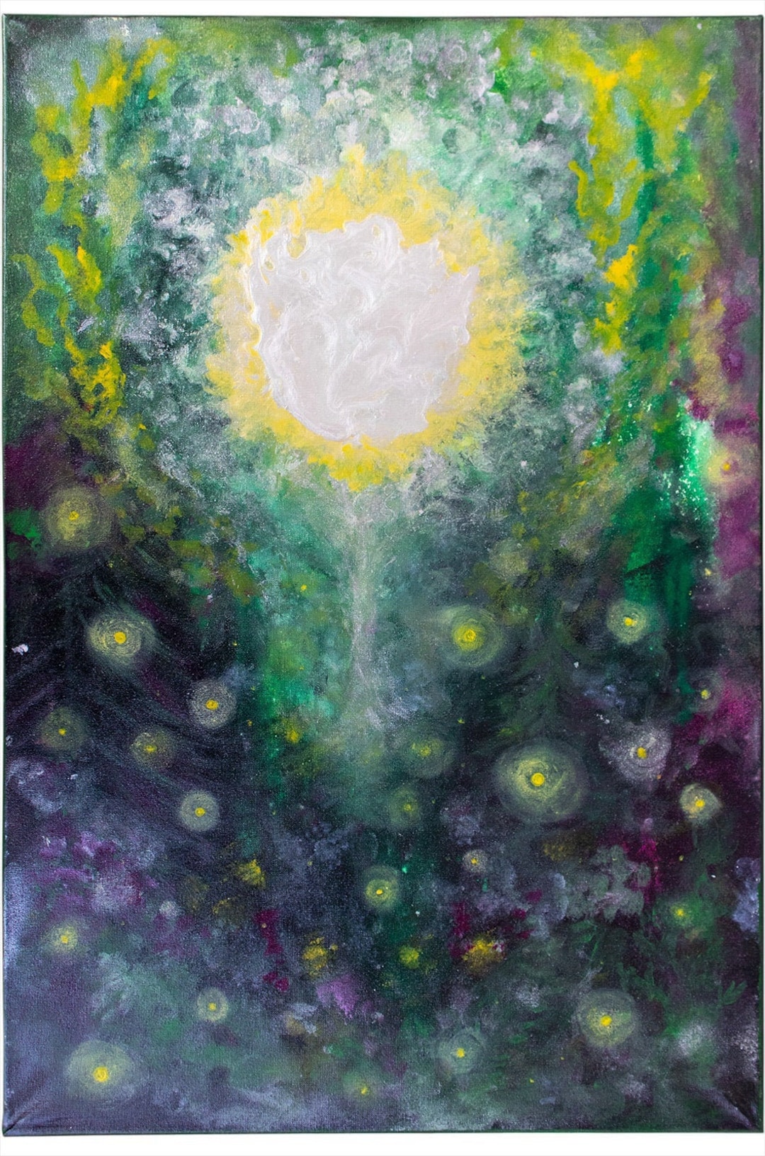 Fern Flower, Original Acrylic Painting on Canvas, 40 X 60cm, Slavic ...