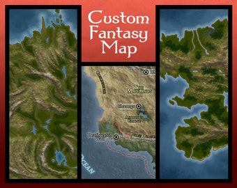 Custom Fantasy World Game Map Personalized RPG World-building High-quality Cartography Tabletop ...