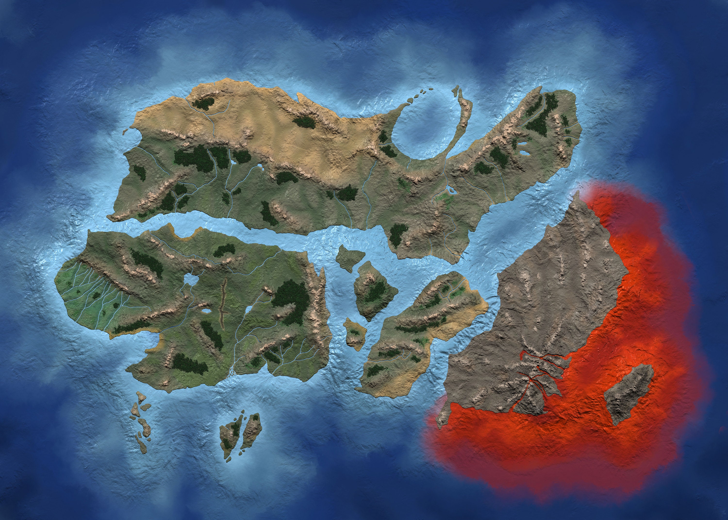 Rendered Custom Fantasy Map - Etsy