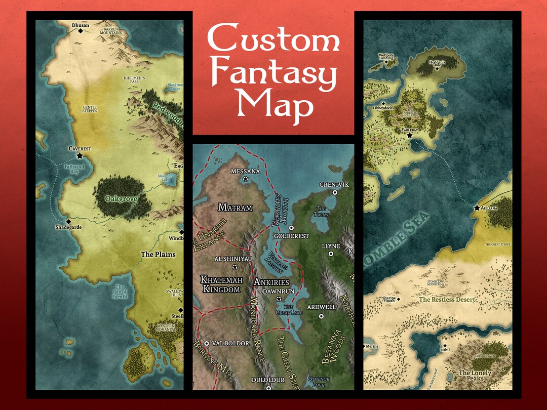 Custom Fantasy Map - Etsy
