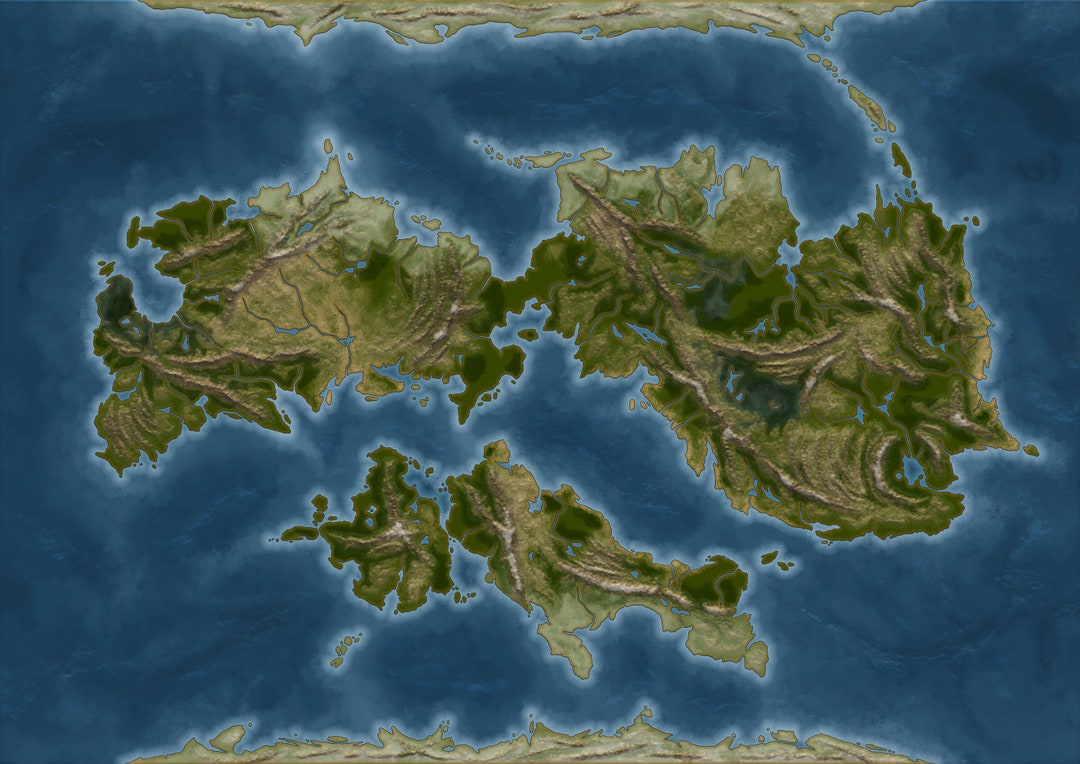 Rendered Custom Fantasy Map - Etsy