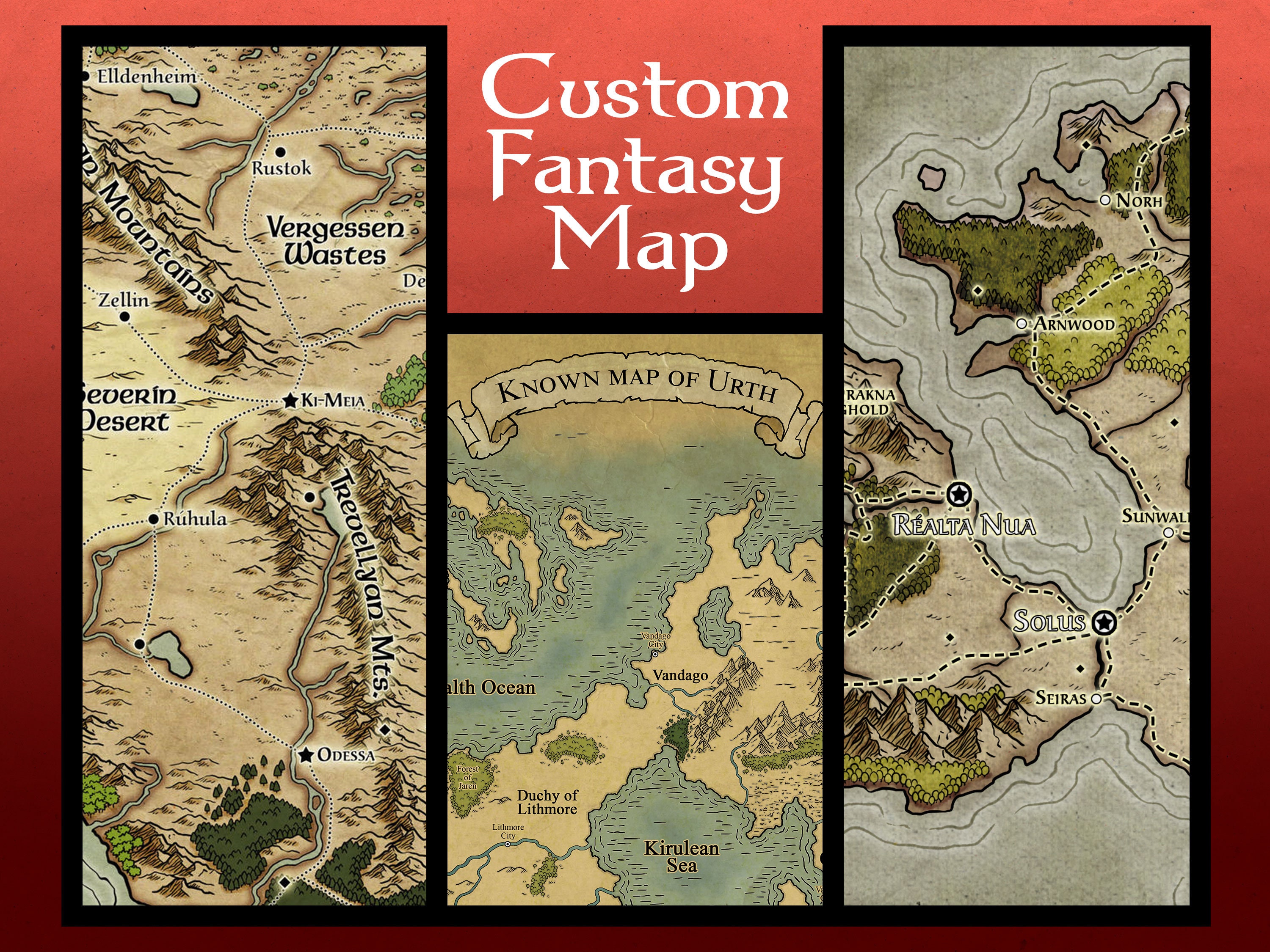Custom Fantasy Map - Etsy