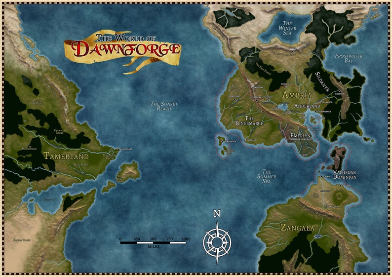 Rendered Custom Fantasy Map - Etsy