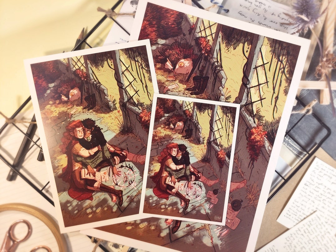 Gentle Repose Art Print A Necromancer & Her Knight I - Etsy