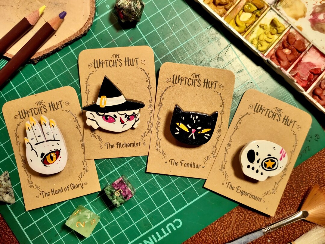 The Witch's Hut | Polymer Clay Pin Badges - Etsy