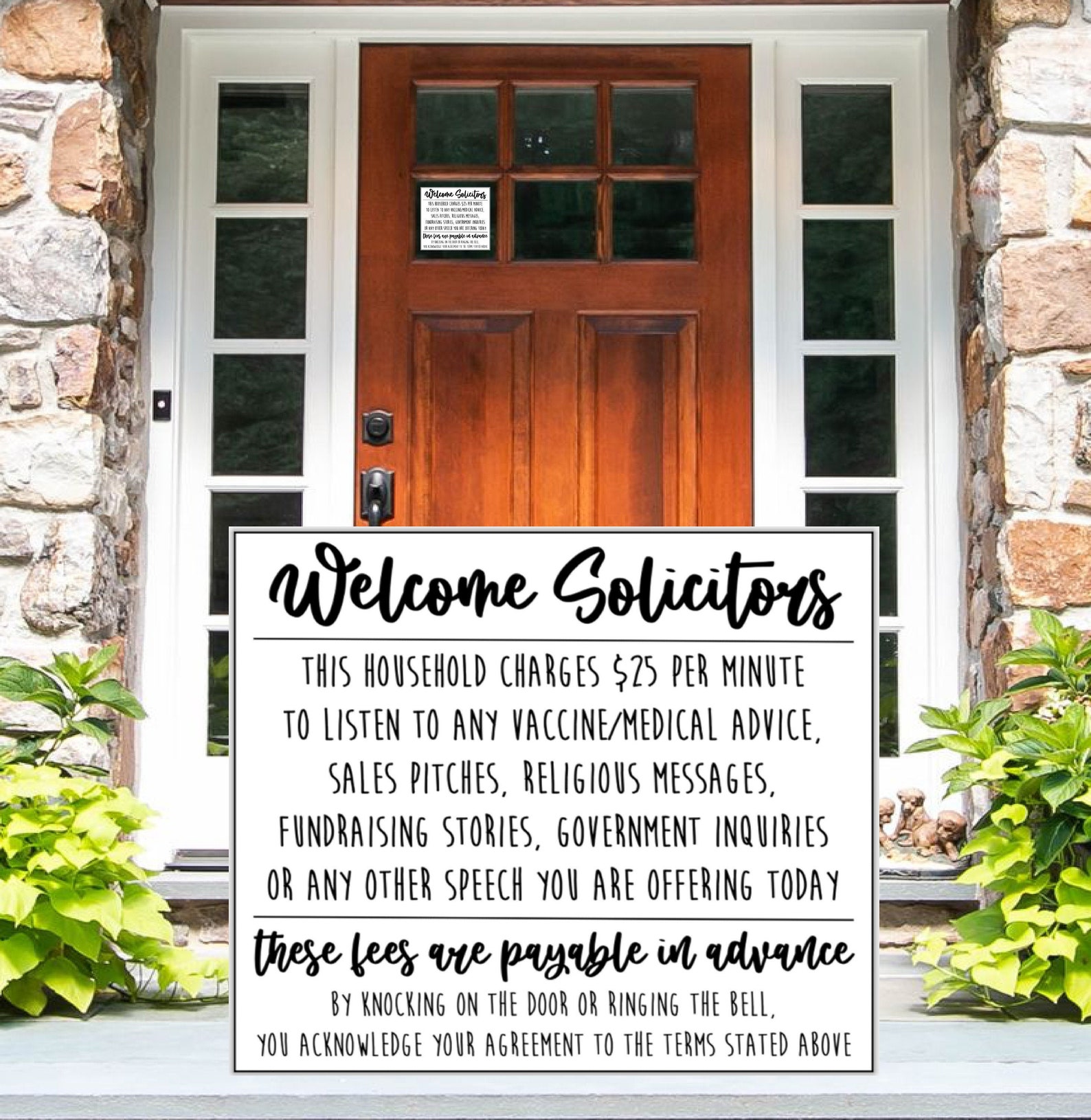 Welcome Solicitors Vinyl Decal Sticker Note to Door Knockers - Etsy