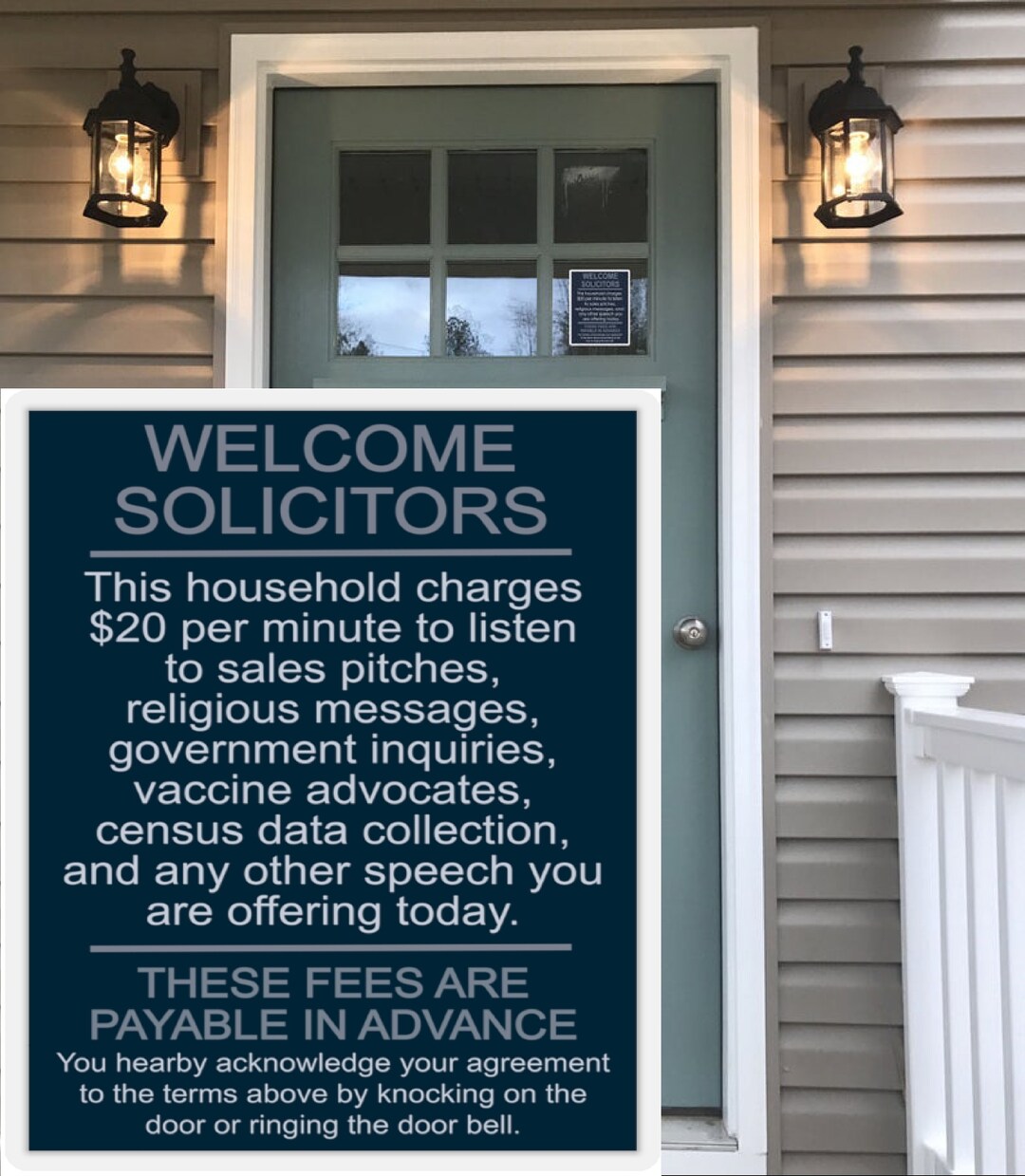 Welcome Solicitors Vinyl Decal Sticker, Note to Door Knockers, Anti ...