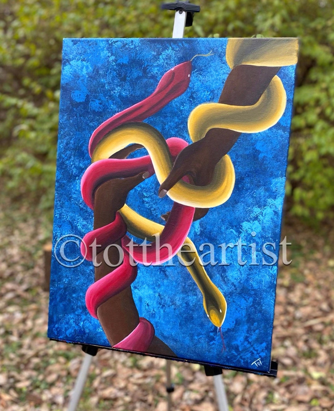 ENTANGLED ACRYLIC Snake Acrylic Canvas 18x24 Acrylic - Etsy