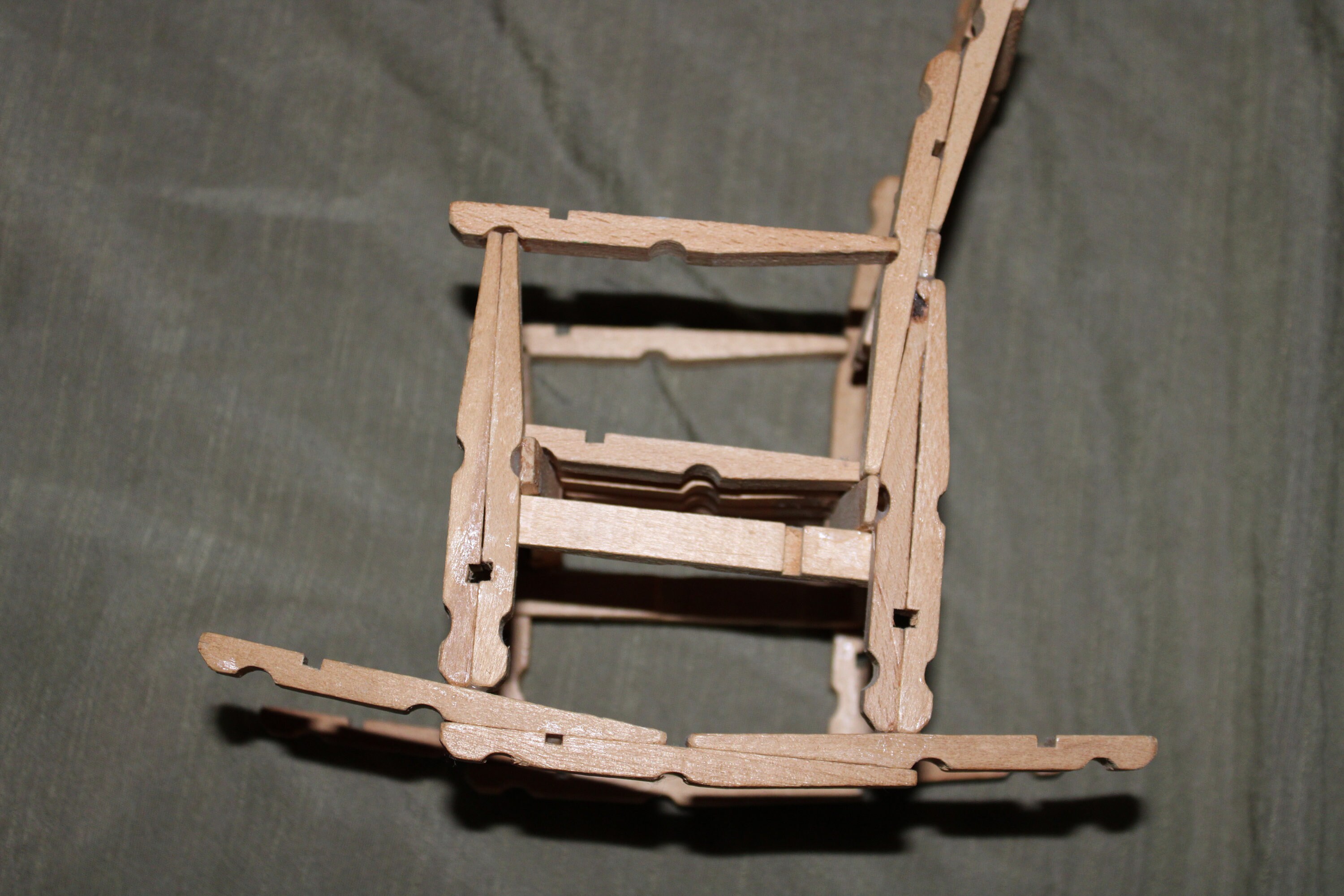 Miniature Clothespin Rocking Chair Adorable Rocker Dollhouse Furniture ...
