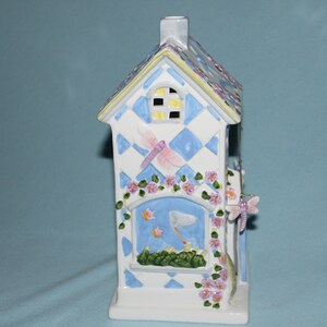 Collectible Ceramic Dragonfly Cottage Candle Holder Votive or Tealight ...