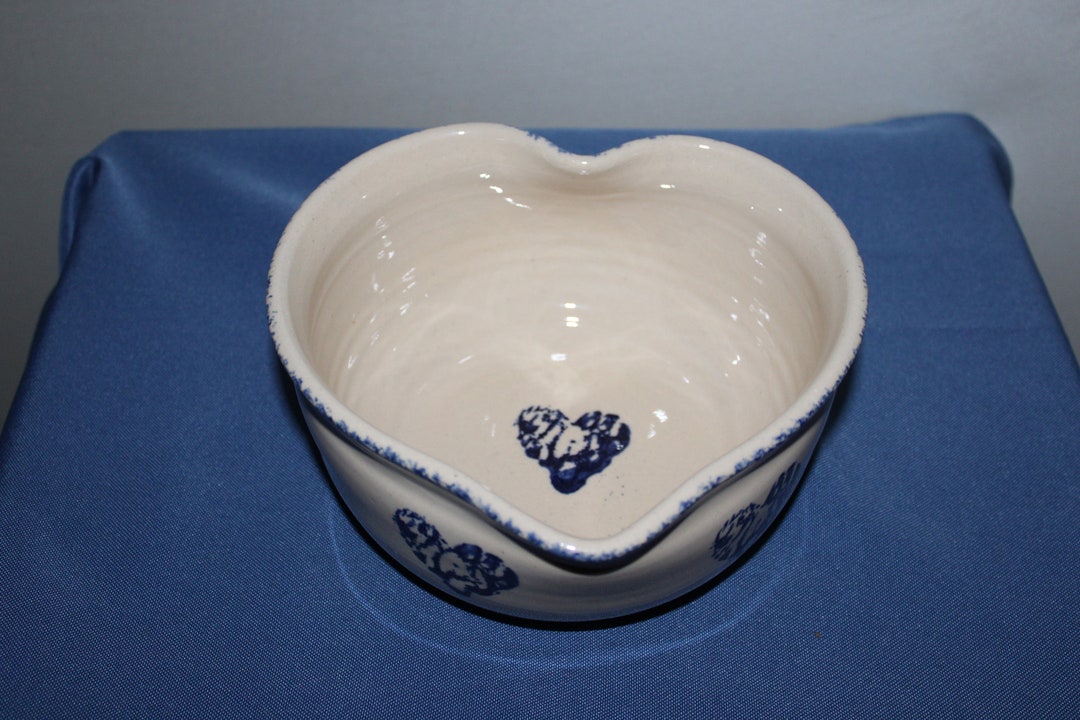 Vintage Signed Marshall Pottery Heart Shaped Ceramic Bowl With Country ...