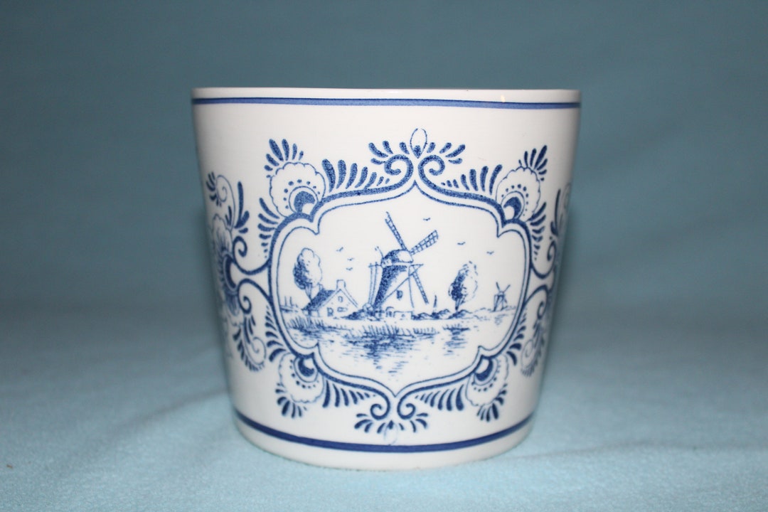 Vintage Delft Blauw Planter Hand Painted in Holland Ceramic Detailed ...