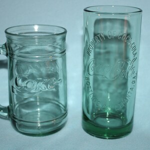 2 Vintage Coca-cola Coke Drinking Glasses or Tumblers 18 Oz and 16 Oz ...