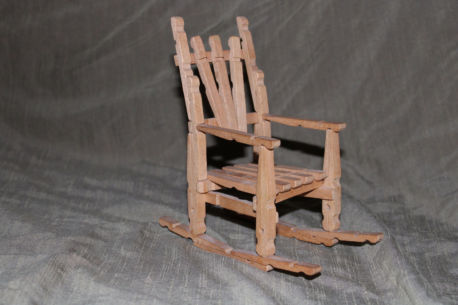 Miniature Clothespin Rocking Chair Adorable Rocker Dollhouse Furniture ...