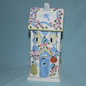 Collectible Ceramic Dragonfly Cottage Candle Holder Votive or Tealight ...