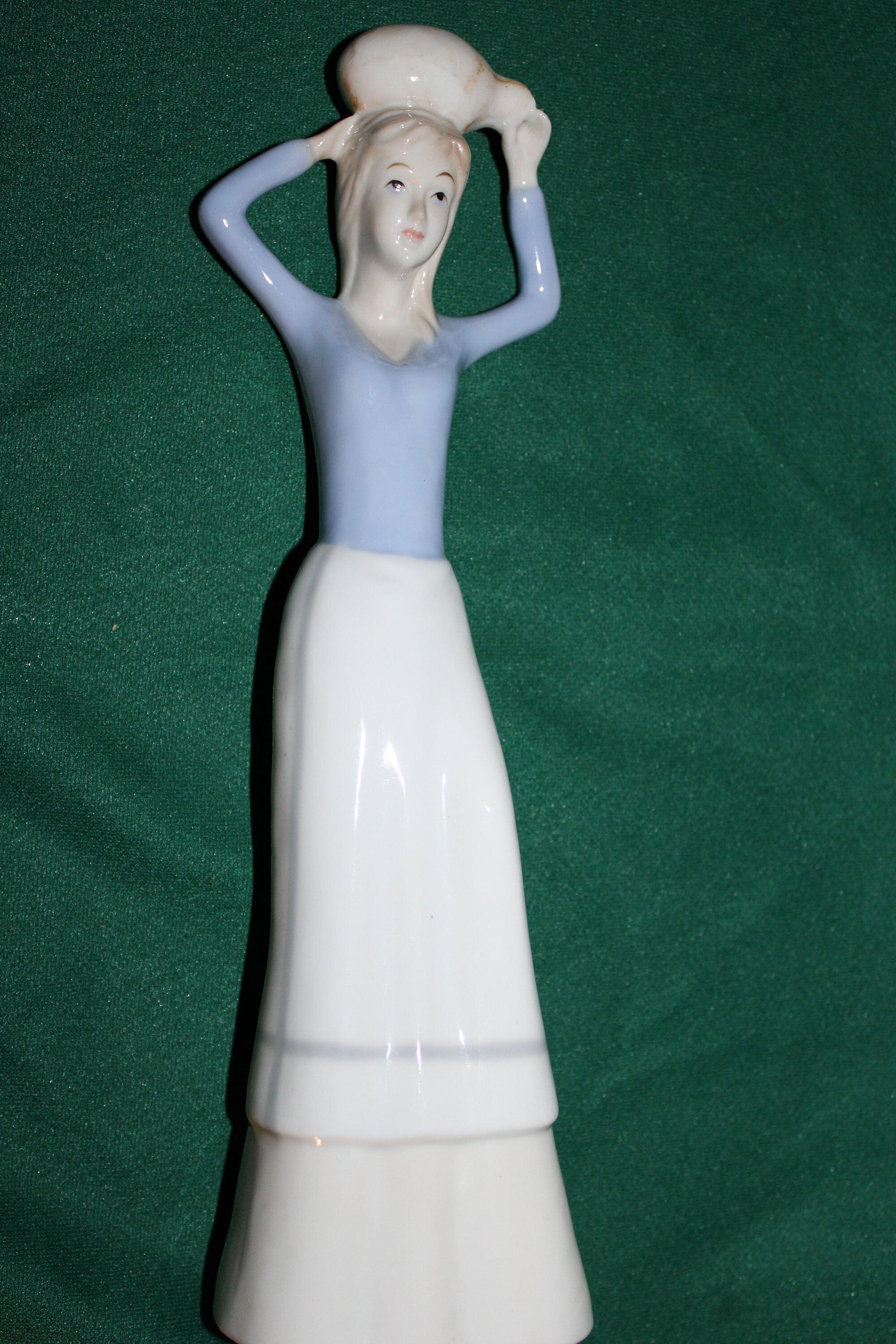 Vintage Porcelain Figurine Blond Woman Carrying A Water Jug on - Etsy