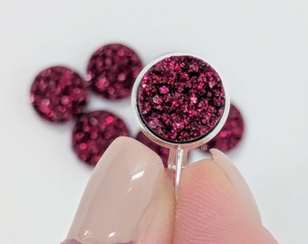 10mm Blue Gold Green Druzy Ore Glitter Set of 10 Round Cabochon DIY ...