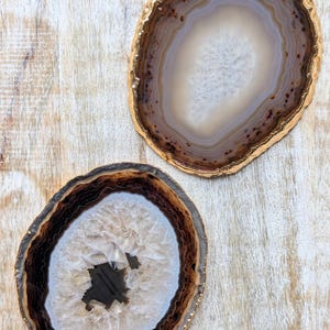 Agate Coasters With Gold Edge, Agate Table Coasters for Home Decor or ...