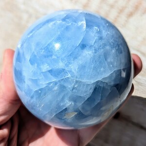 Blue Celestite Crystal Sphere, Housewarming Gift, Crystal Decor - Etsy