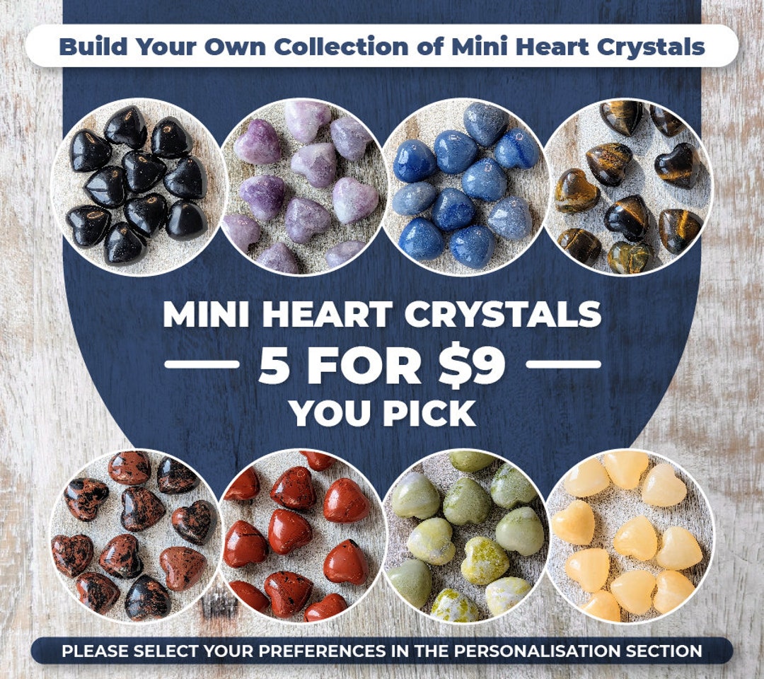 Mini Crystal Heart Carving, Small Puffy Heart - Etsy