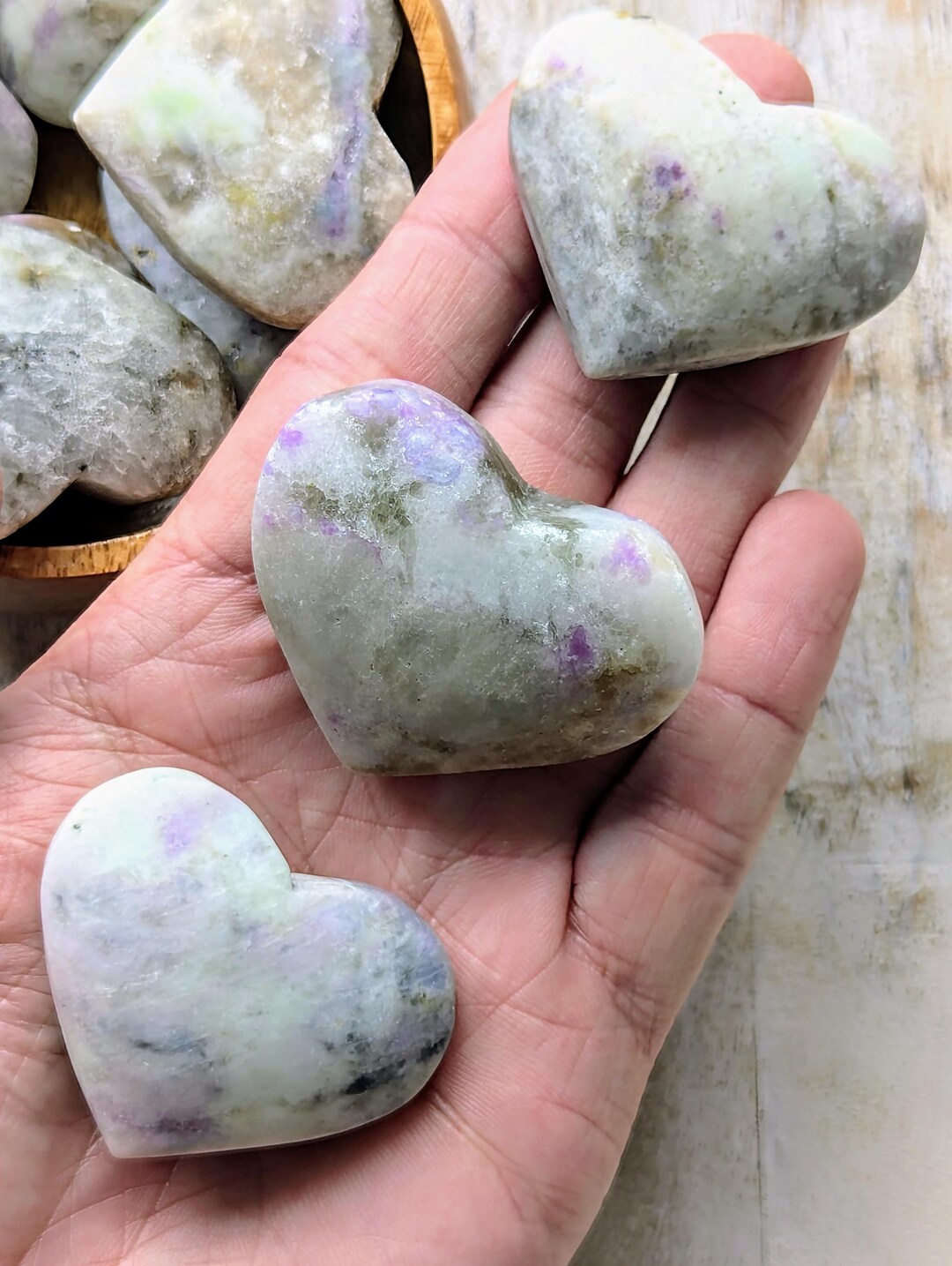 Polished Hackmanite Crystal Heart UV Reactive, Third Eye, Throat, and ...