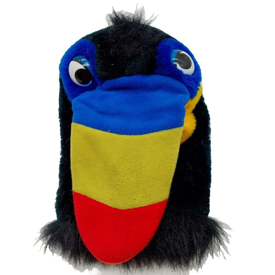 Dakin Toucan Bird Plush Stuffed Hand Puppet 8 Multi-colored Big Beak ...