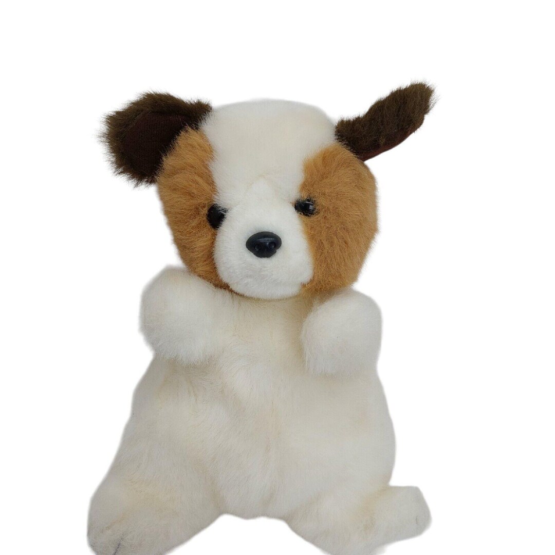 Anna Club Plush Dog Puppy Stuffed Animal Plush White Brown 12 Inch 1990 ...