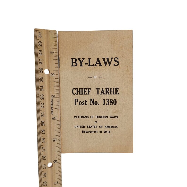 Veteran of Foreign Wars by Laws Chief Tarhe Post No 1380 Ohio - Etsy