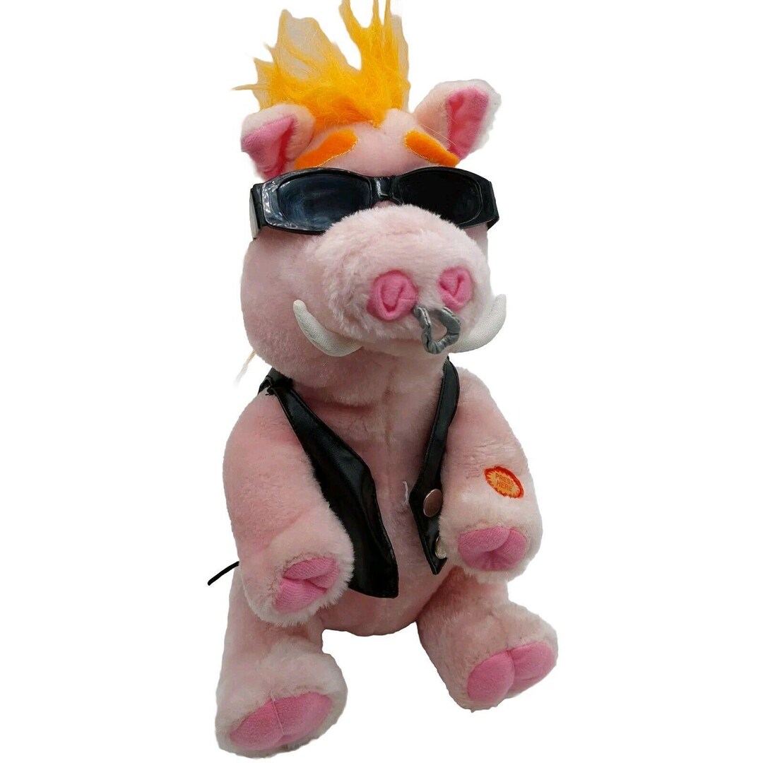 Wags N Kisses Pork Chopper Plush Hog Biker Pig Sings & Dances Born to ...
