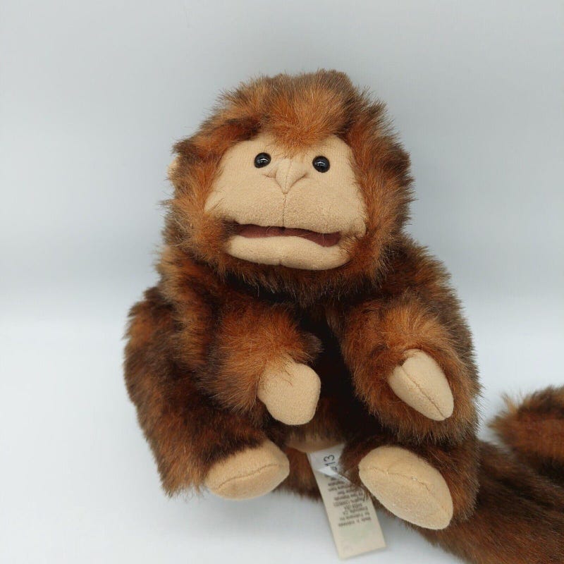 Monkey Hand Puppet - Etsy