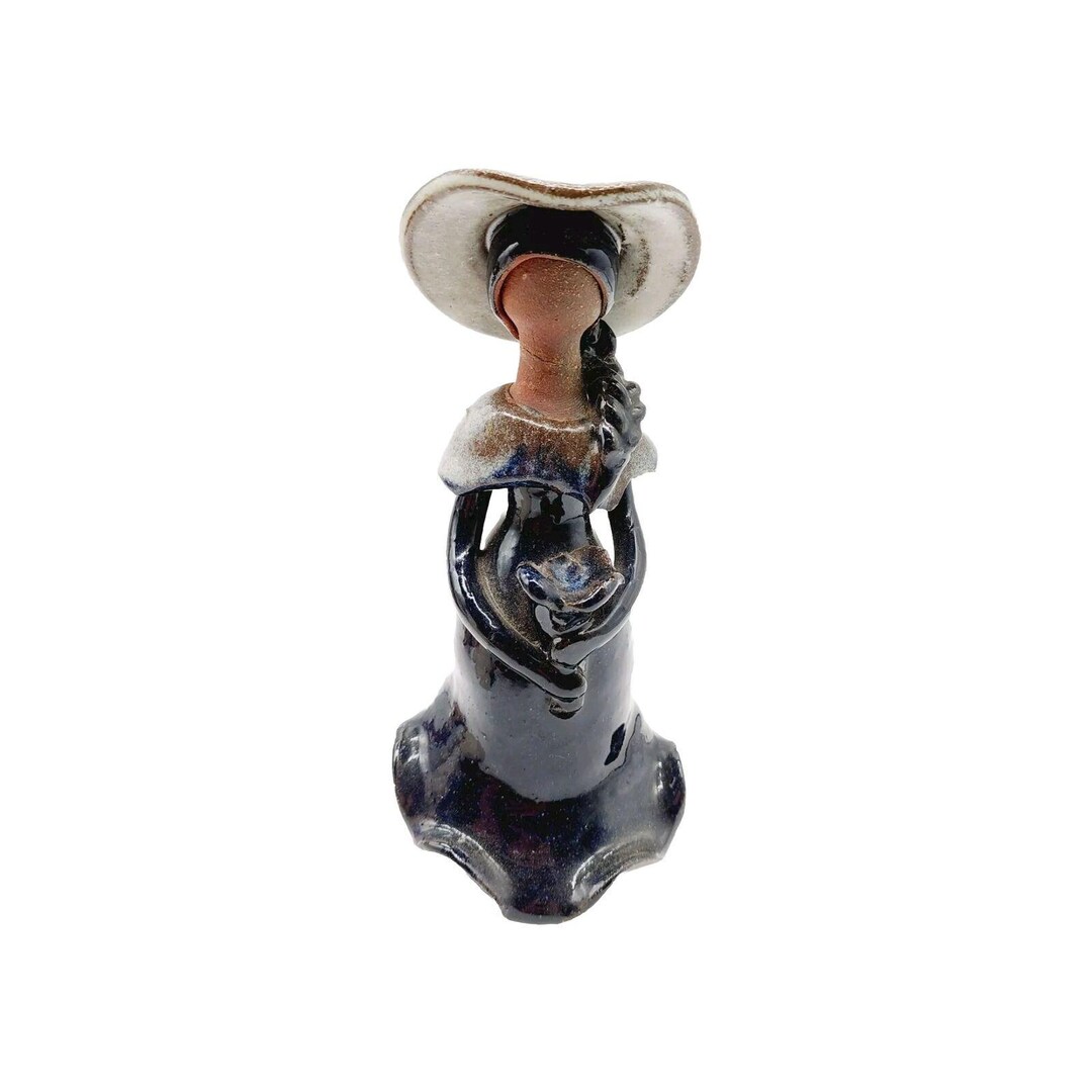 Dominican Republic Faceless Clay Girl Woman Doll Figurine Blue Gray 6 ...