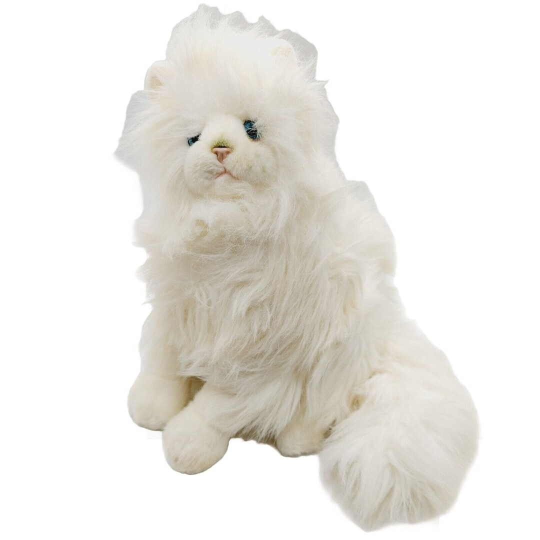 Russ Berrie Jasmine Persian White Cat Sitting Blue Eyes 17" Vintage ...