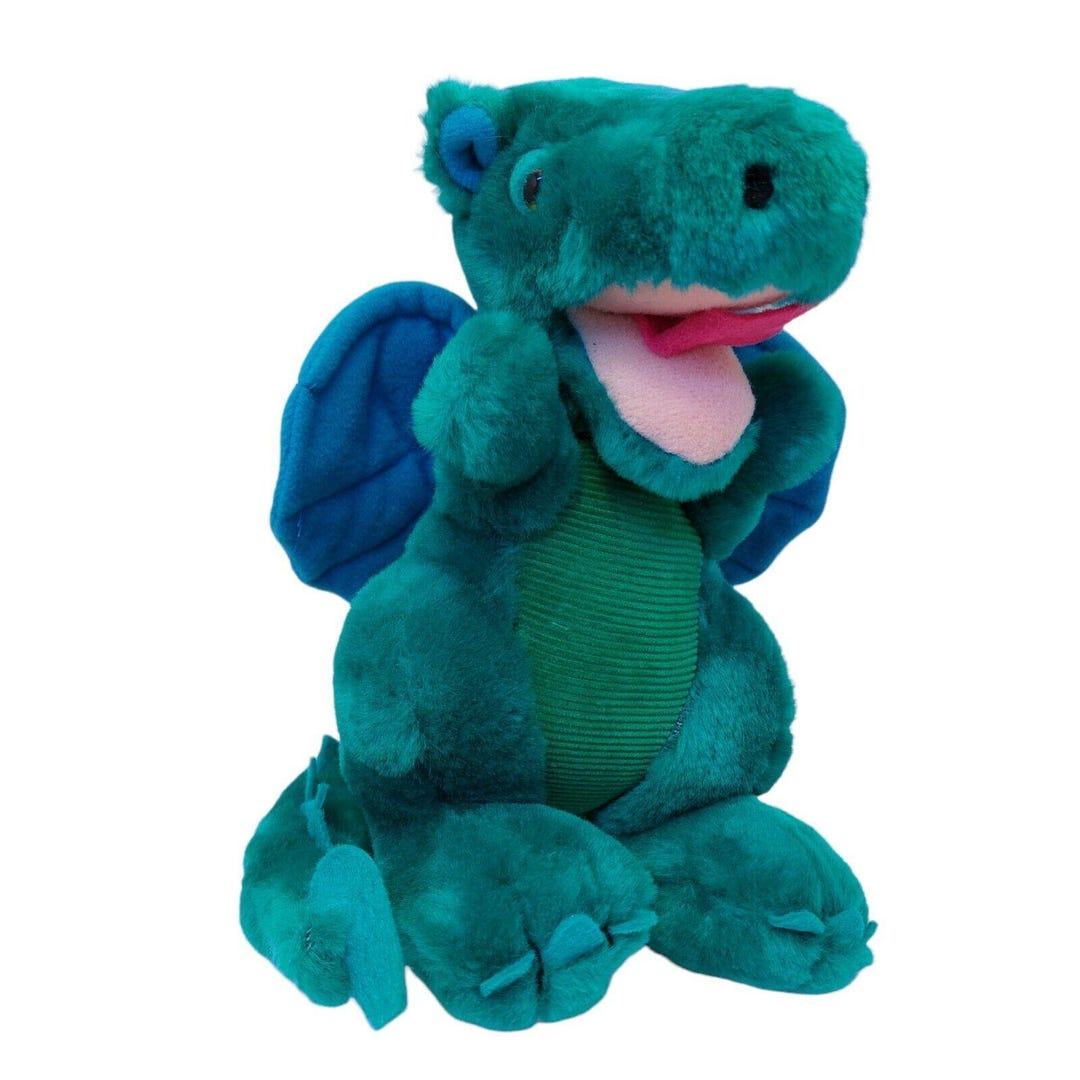 Dakin Dragon Plush Blue Green 9 Stuffed Animal 1983 - Etsy