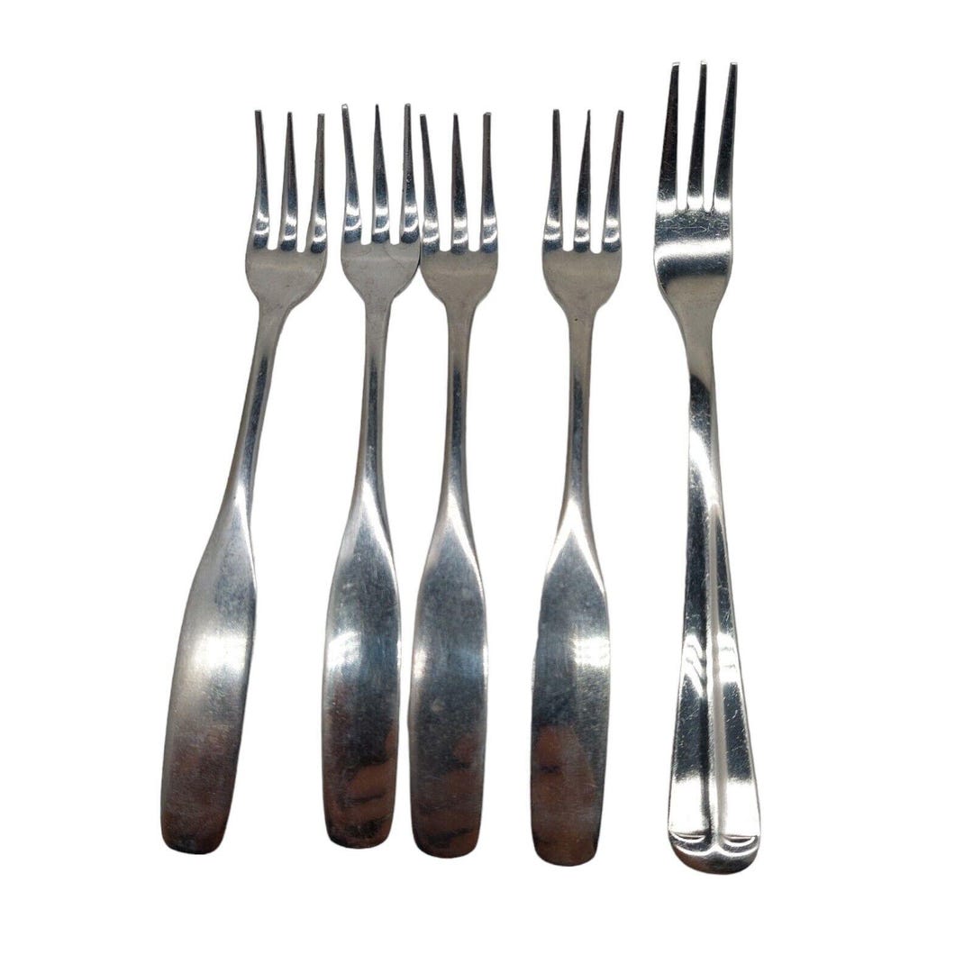 Vintage amc APOLLO Stainless Flatware 4 Piece Seafood Cocktail Forks ...