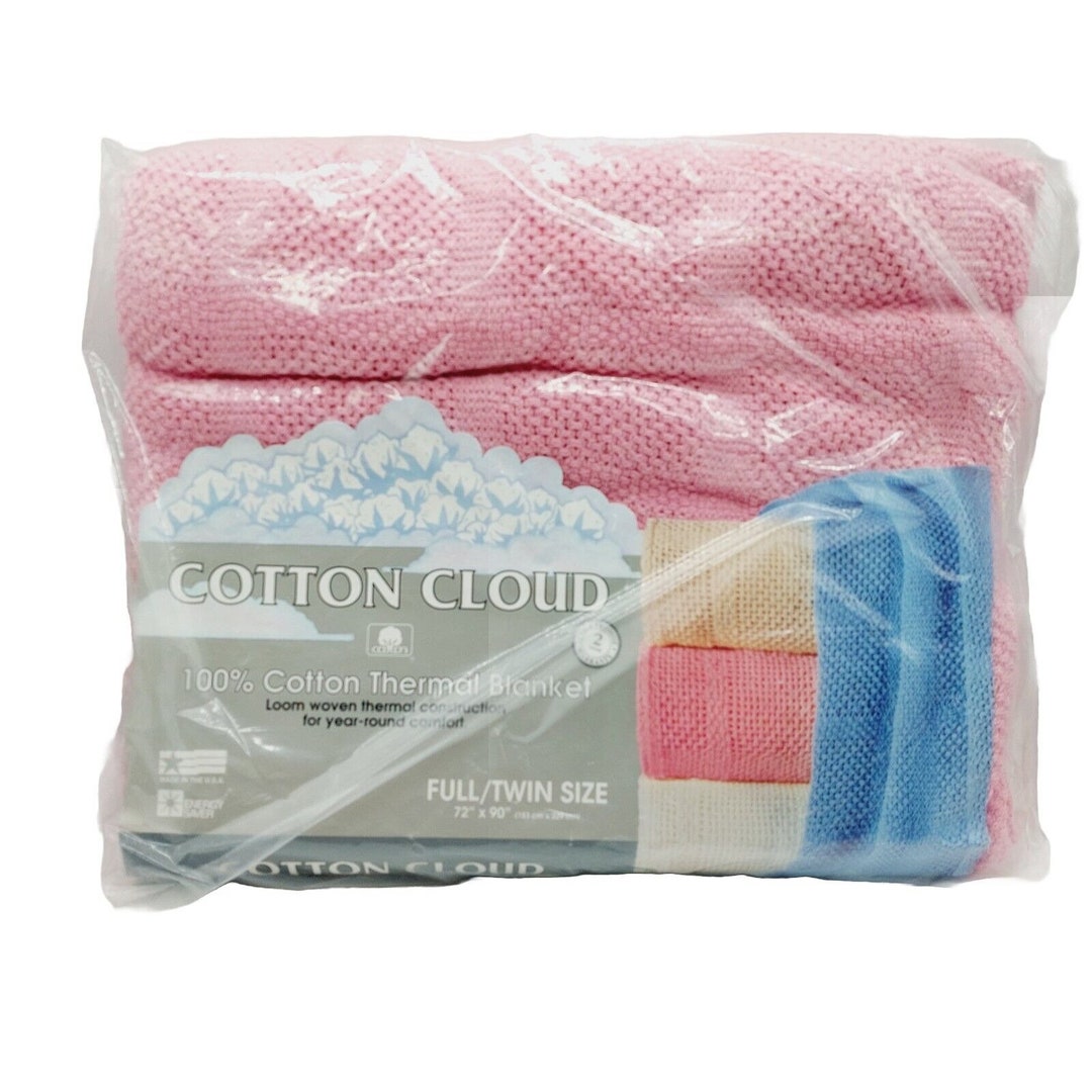 Owen Cotton Cloud 100% Cotton Thermal Blanket Full / Twin USA Rose Pink ...