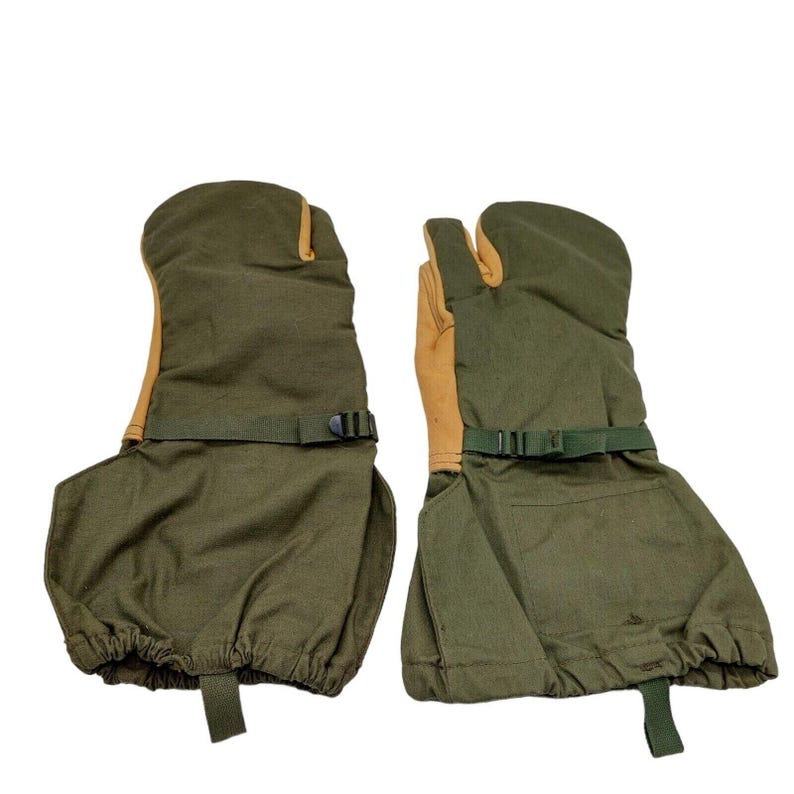 US Army Trigger Finger Mitten Shells Only Green and Yellow Size Large ...