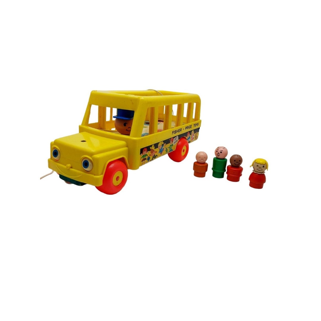 Fisher Price Little People School Bus Pull Toy With 4 People - Etsy