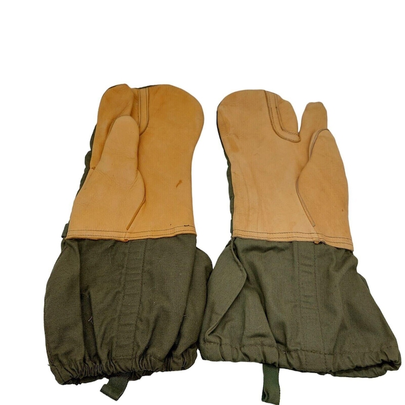 US Army Trigger Finger Mitten Shells Only Green and Yellow Size Large ...