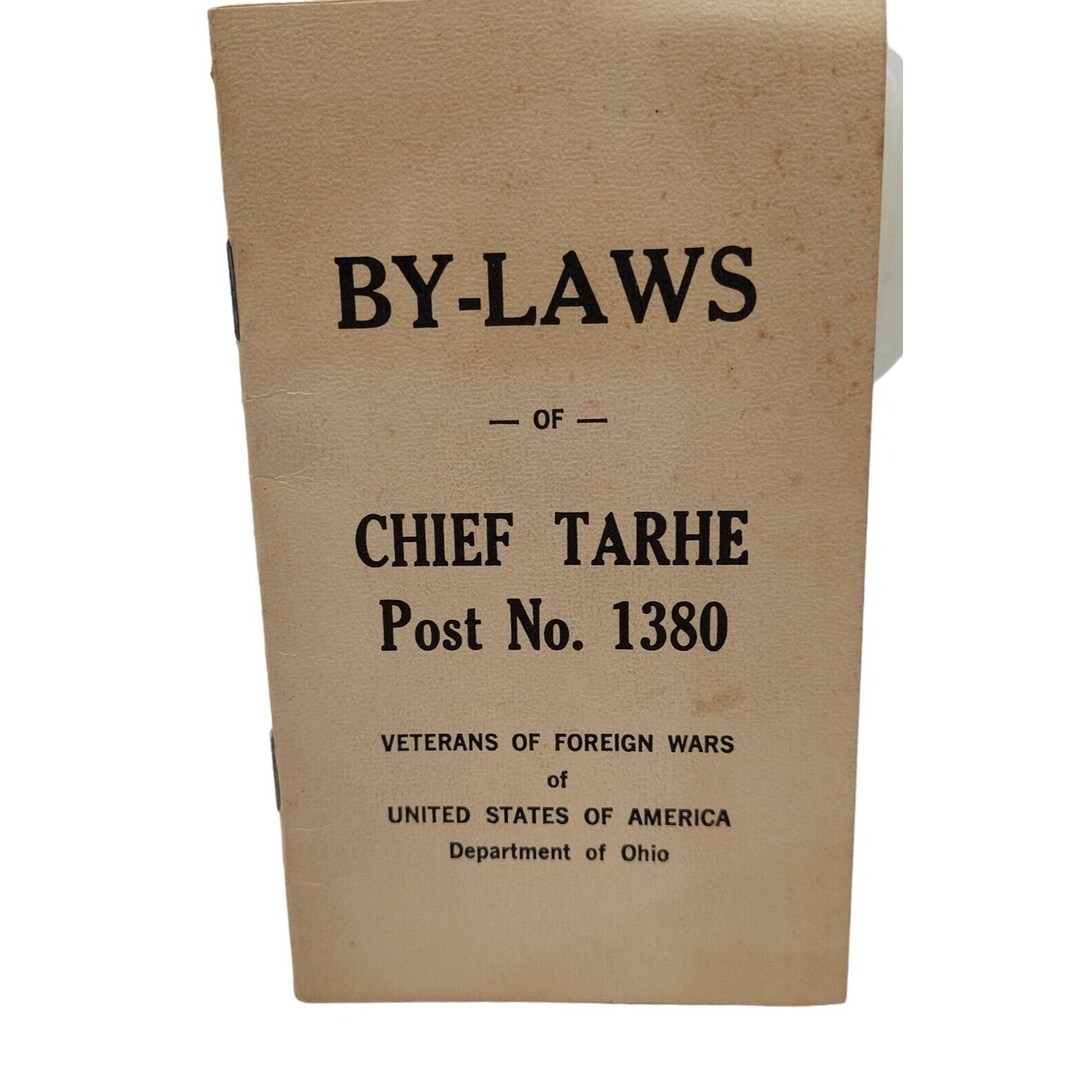 Veteran of Foreign Wars by Laws Chief Tarhe Post No 1380 Ohio - Etsy