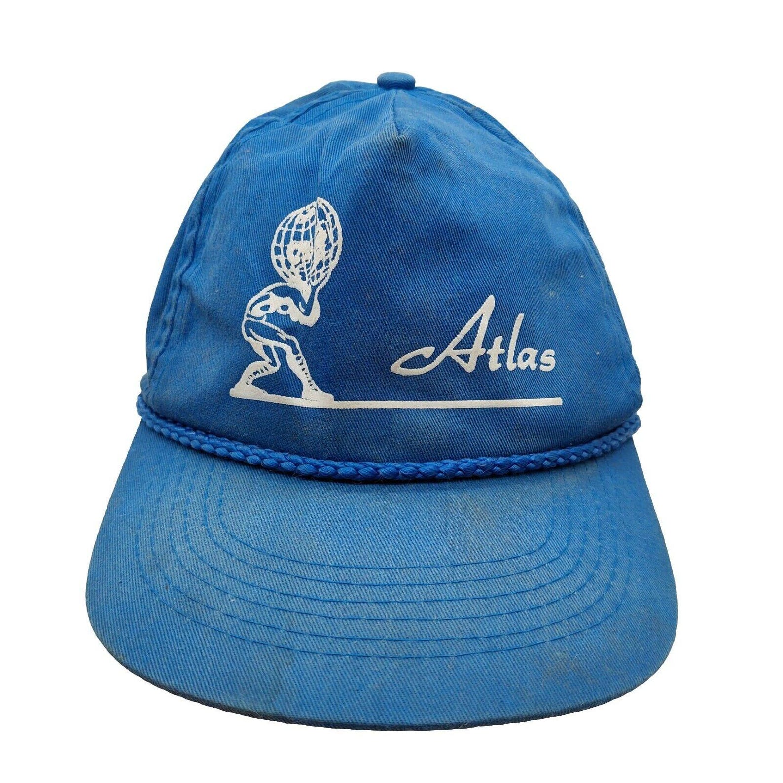 Atlas Hat Snapback Cap Rope Blue White READ - Etsy